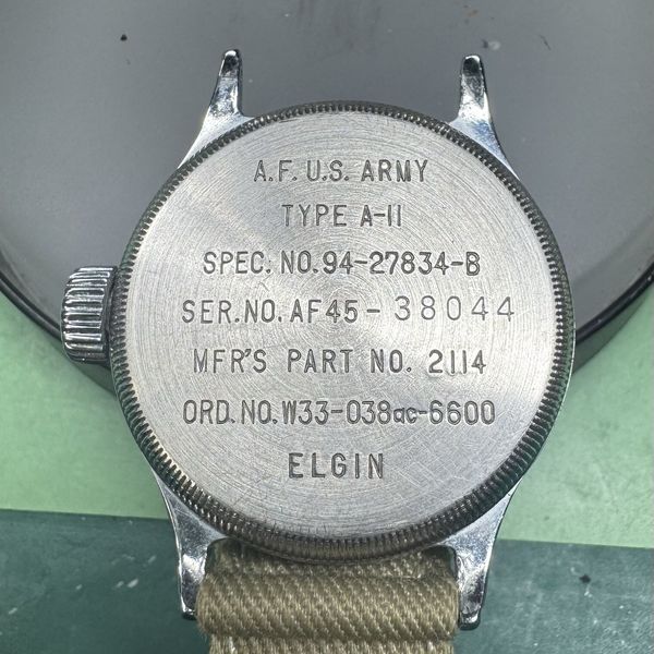 ELGIN WW2 VINTAGE MILITARY HACK A-11 WRISTWATCH RUNNING CONDITION ...