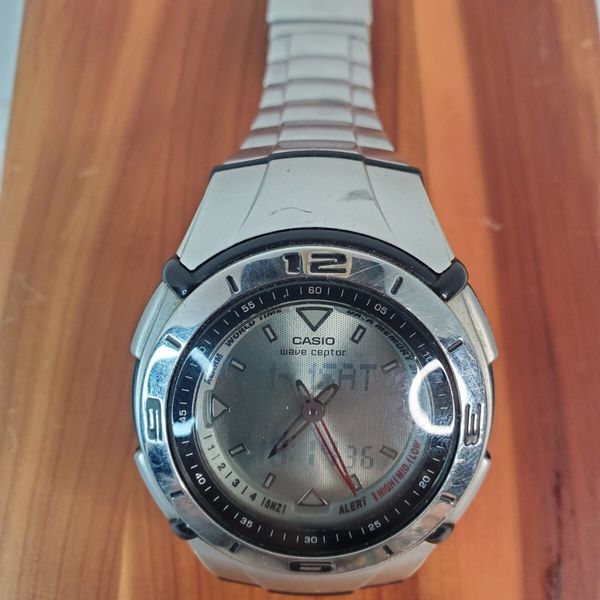 Vintage Casio Wave Ceptor Men's Watch WVX-100 Stainless Water Res. 5 ...
