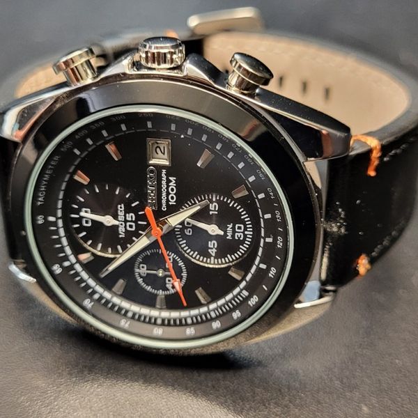 Seiko Mod Watch - CHRONOGRAPH Analogue- BLACK | WatchCharts Marketplace