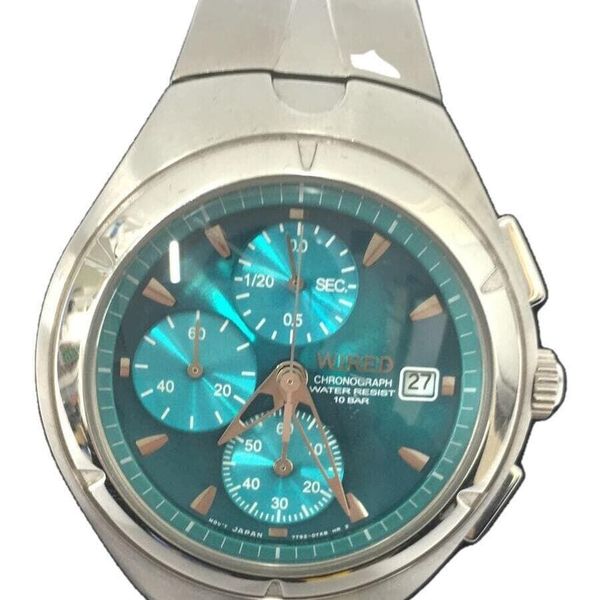 SEIKO WIRED 7T92-0TB0 AGAV116 Green Mens Quartz Watch First chronograph ...
