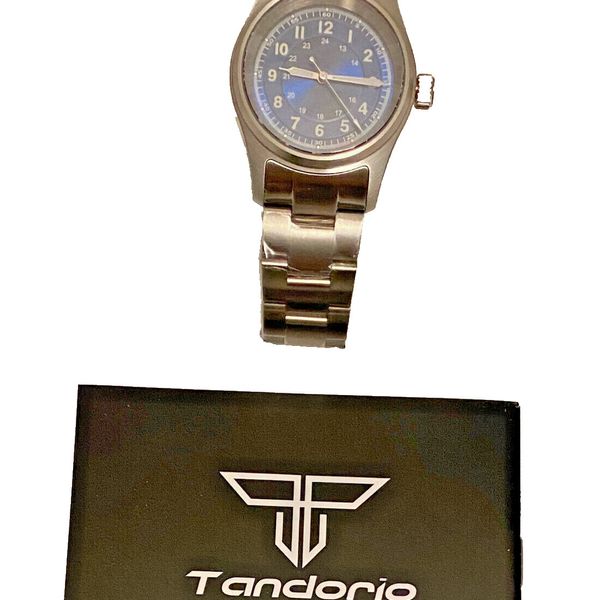 Tandorio 36mm Men's Automatic Pilot Style Watch with Deep Blue Dial ...