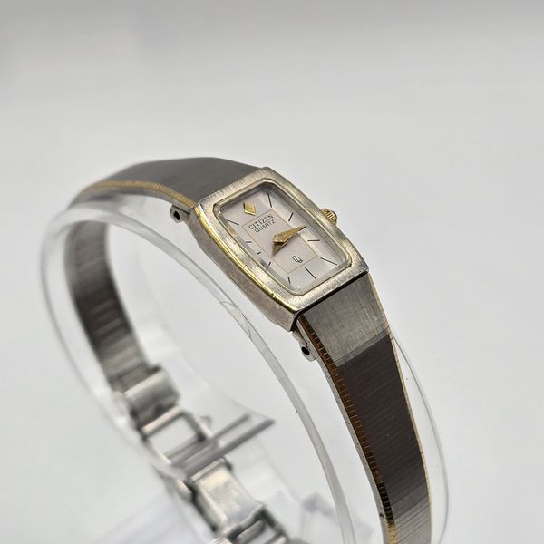 VTG Citizen CQ Tank Watch Women 13mm Cream Dial Two Tone Rectangle New ...