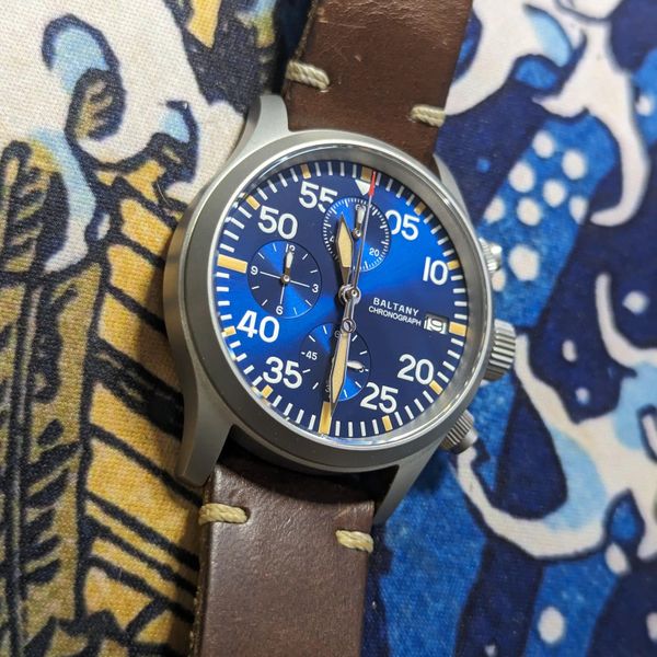 [WTS] PRICE DROP: Baltany Vintage Military Chronograph, Blue Dial, 39mm ...