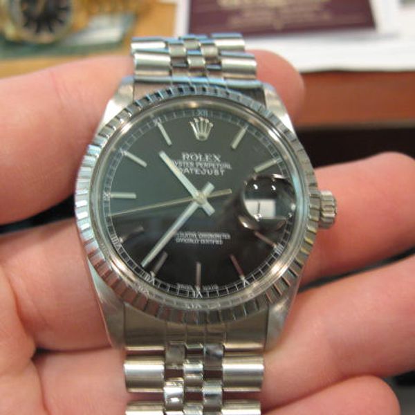 FS: ROLEX 16030 Stainless Steel Datejust Black dial | WatchCharts