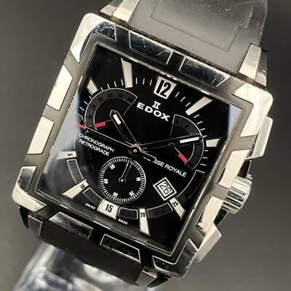 EDOX Watch Classe Royale Retrograde Rectangle 35×38mm Swiss Made ...