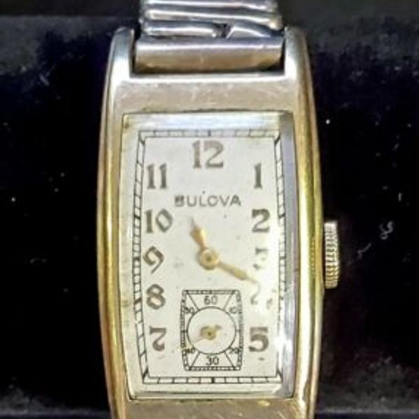Vintage BULOVA B-10K rolled gold Gold-plated running with second hand ...