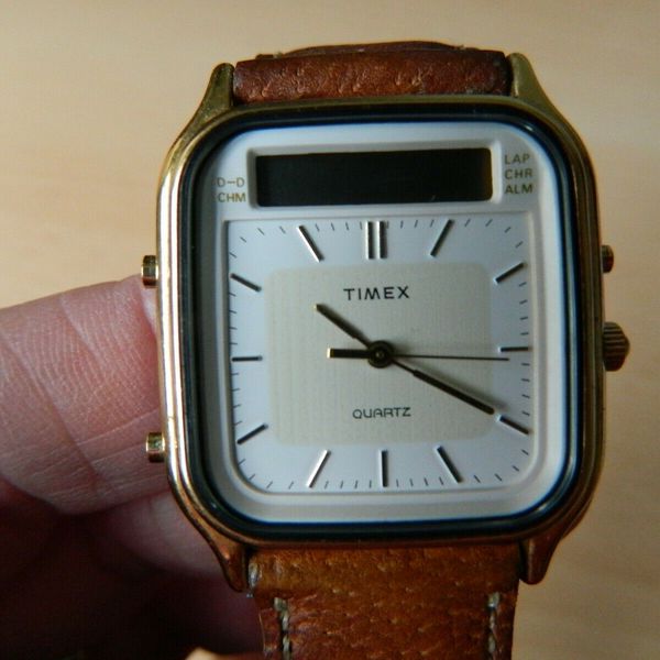 Mens Rare Vintage Timex V Cell Digital and Analogue Watch - New Battery ...