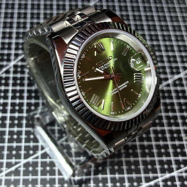Seiko Mod Green Dial Roman Numerals 40mm Stainless Steel NH35 Custom ...