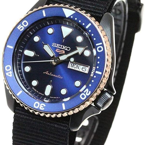 Seiko 5 Sport Automatic Watch Navy Blue Dial Nato Strap Men's Watch ...