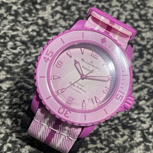 Swatch Blancpain Scuba Fifty Fathoms Divers Watch Pink Ocean Brand New ...