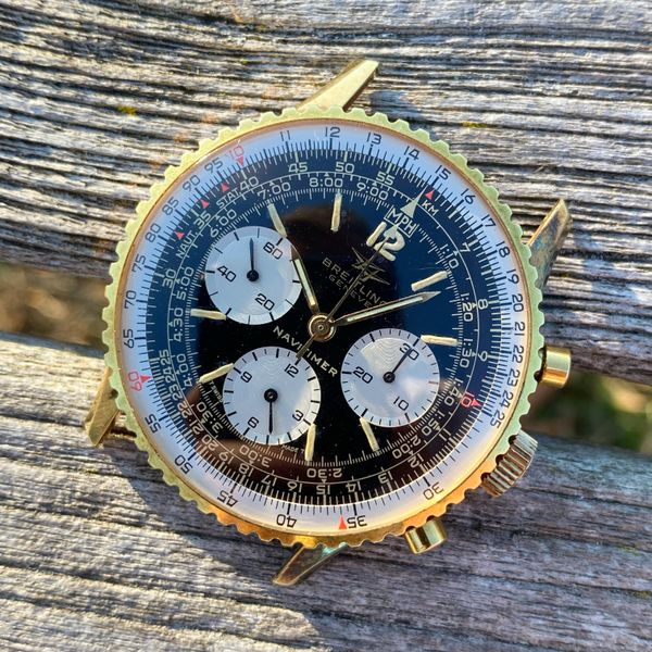 1967 Breitling 806 Navitimer MK8 Big Eye Dial Gold Cap LNOS Venus 178 ...