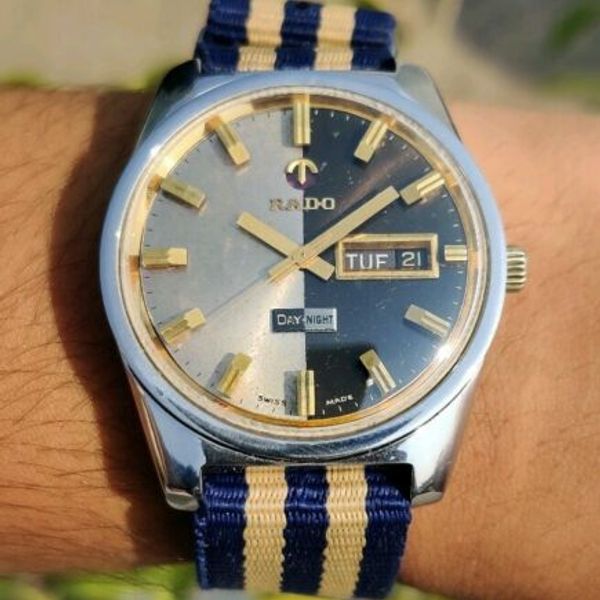 60's Vintage Rado Day Night Automatic Movement No. 1859 Swiss Made Men ...