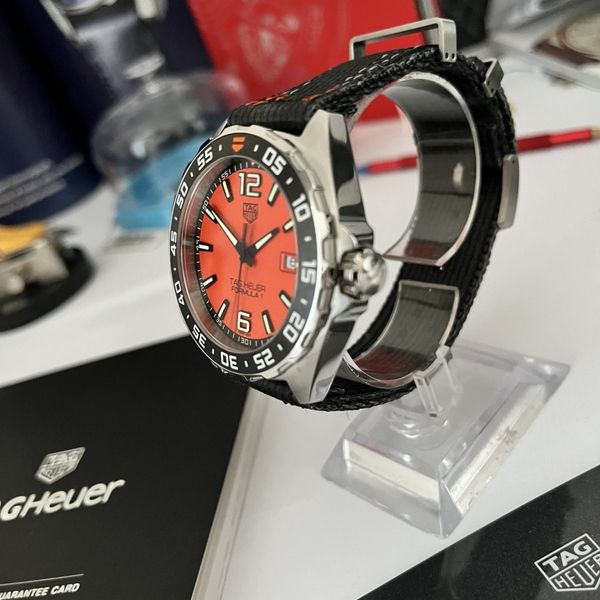 Tag heuer Formula 1 orange dial pre owned men watch waz101a ...