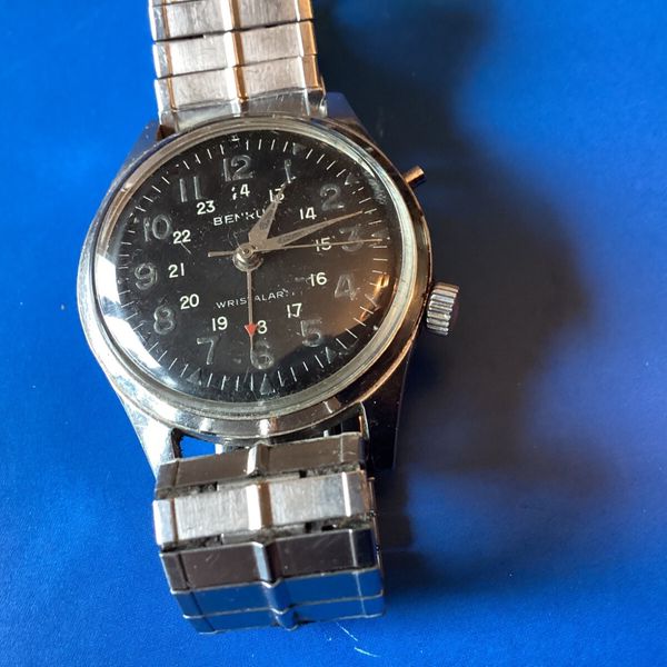 Vintage BENRUS Military Style Wrist Alarm watch. | WatchCharts Marketplace