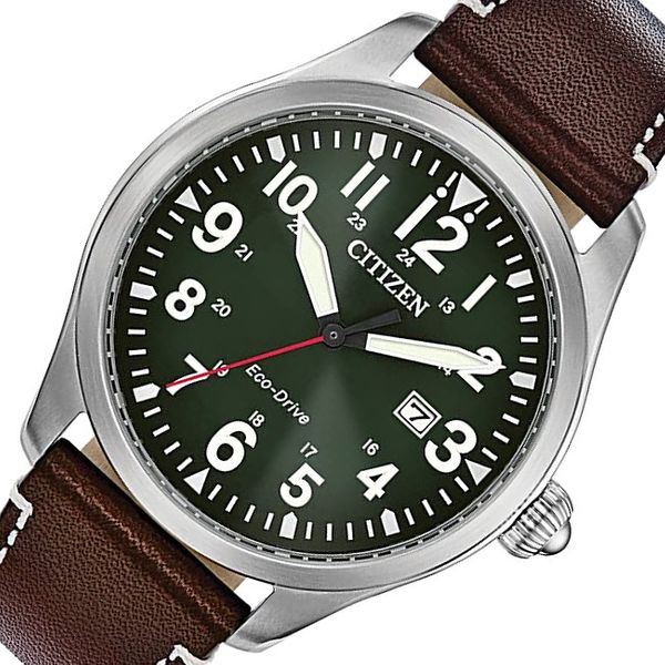 CITIZEN/Eco Drive [Citizen] Men's Solar Watch Green Dial Brown Leather ...