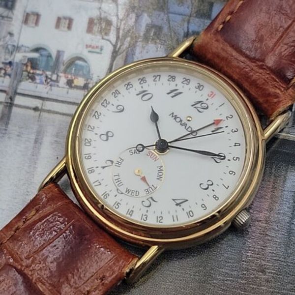 Vintage Movado Pointer Day & Date Swiss 28mm 87-06-925 New Battery ...