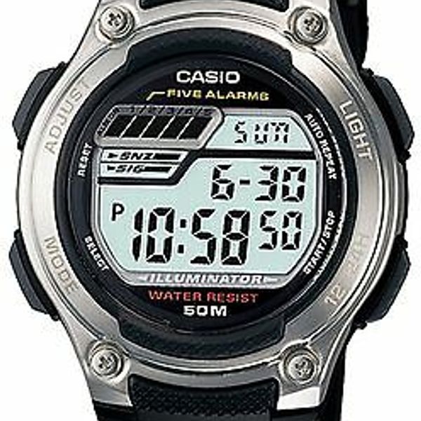 Casio W212H-1AV, Digital Chronograph Watch, Black Resin Band, 5 Alarms ...