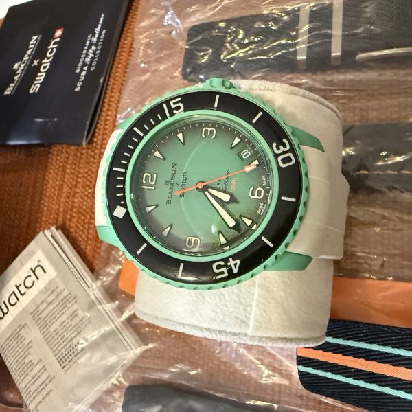 Blancpain X Swatch Indian Ocean Watch with receipt Bundle | WatchCharts ...