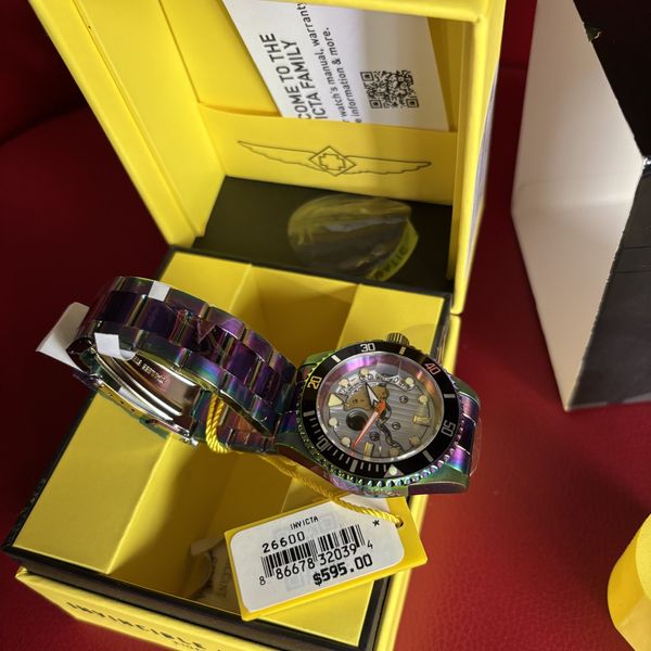 Fun Project nh35 automatic watch with skeleton dial and iridescent SS ...
