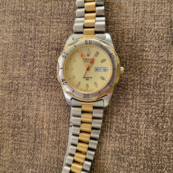 Men's '90s Retro Seiko Rare Lume Dial Day Date Watch Works Great ...