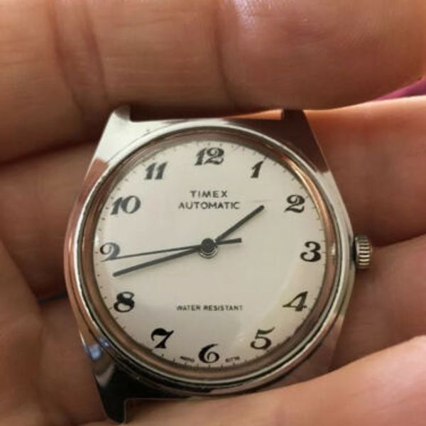 Vintage 1978 Timex Viscount Mens White Self-Winding Automatic WATCH ...