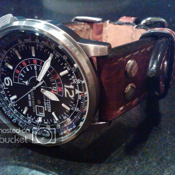 SOLD Citizen Nighthawk on Steinhart leather strap | WatchCharts Marketplace