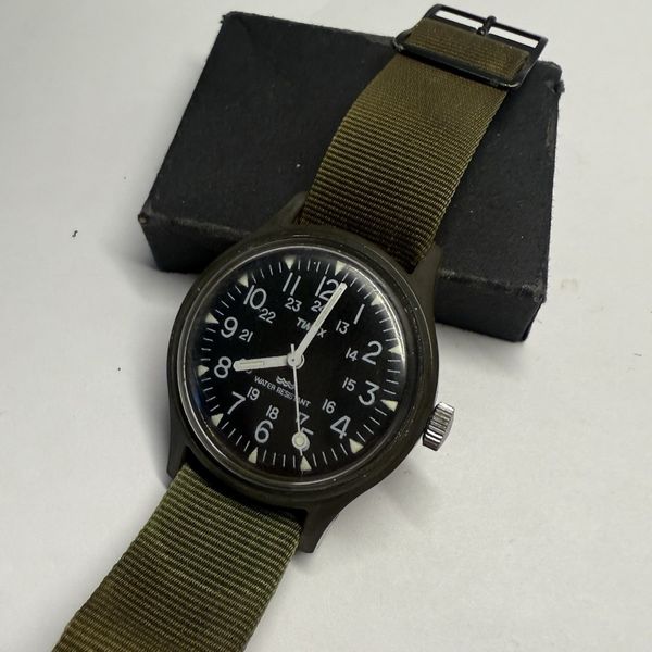 Vintage Timex Mechanical Military Field Watch 35mm Macgyver ...
