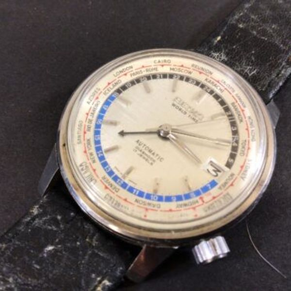 VINTAGE SEIKO WORLD TIME 1ST 6217-7000 TOKYO OLYMPIC AUTOMATIC MENS ...