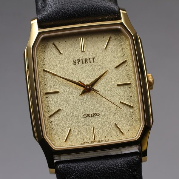 [MINT] SEIKO Spirit 8N41-5180 27mm Gold Dial Quartz Men's Watch From ...