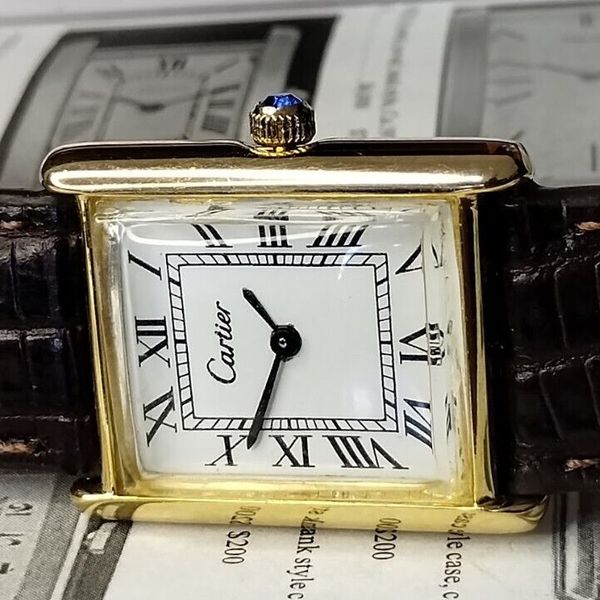 Cartier Tank Antigo Unisex 70s Swiss Made Safira Joia Raro ...
