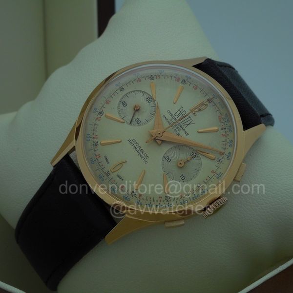 BRITIX Chronograph ** c. 1960 ** 18 Karat GOLD 750 ** New Old Stock ...