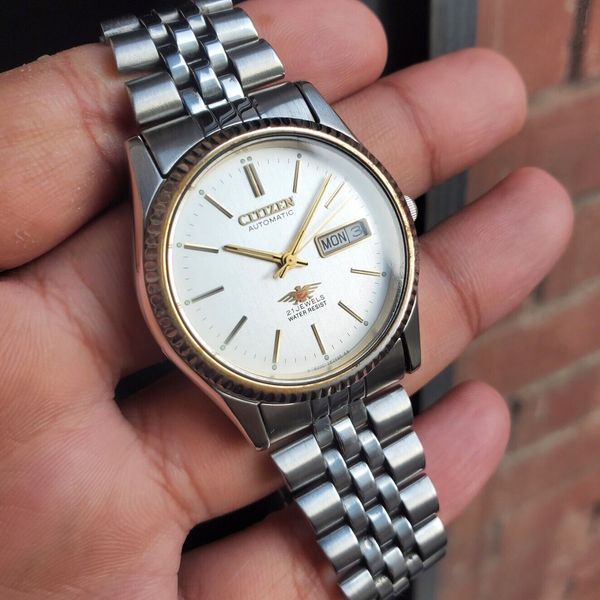 Citizen Eagle Datejust White Sunburst dial Automatic 8200 Ultra Rare ...