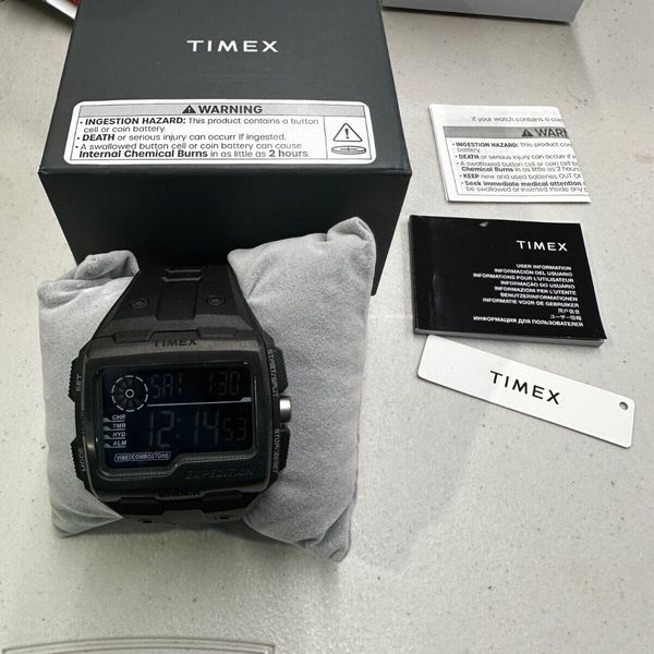 Timex Expedition Grid Shock with Black Resin Strap Indiglo Negative ...