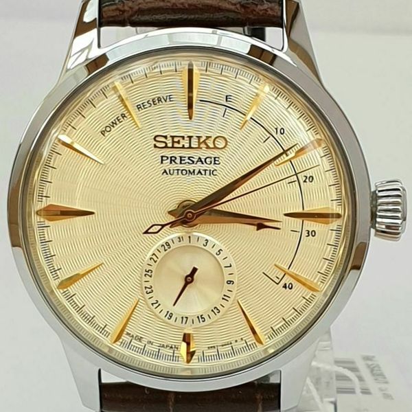 SEIKO PRESAGE COCKTAIL TIME NEW MEN'S AUTOMATIC LEATHER STRAP WATCH ...