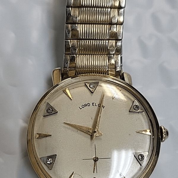 14k Solid Gold Vintage LORD ELGIN 25 Jewels Men's Watch, Runs and Keeps ...