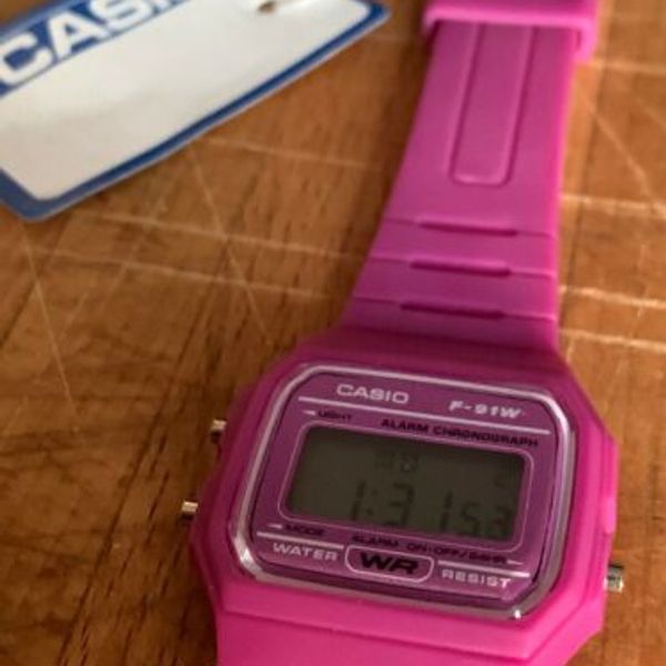 Casio F91W-1 Classic Digital Watch Purple, Unisex Casio Original, NEW ...