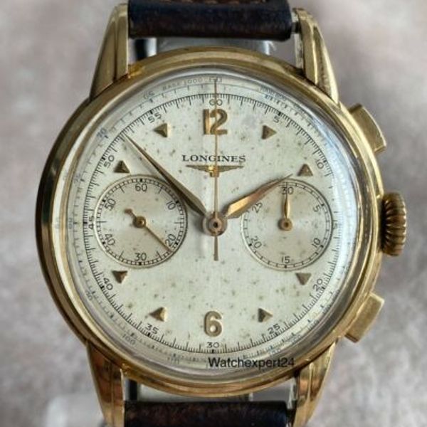 Vintage Longines Chronograph 30ch Ref 5966 18k Gold | WatchCharts