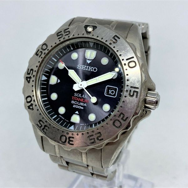 SEIKO Prospex Scuba Diver 200M Titanium Men's Wristwatch Watch SBDN001 ...