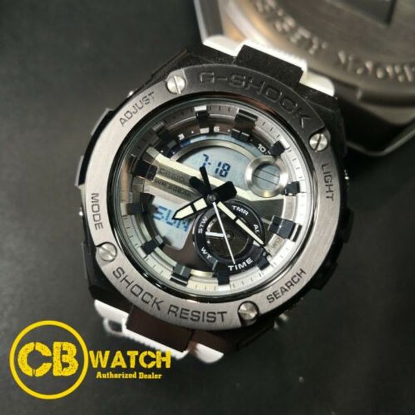 CASIO G SHOCK WATCH GST-210B-7A WHITE BLACK WATCH BRAND NEW IN BOX ...