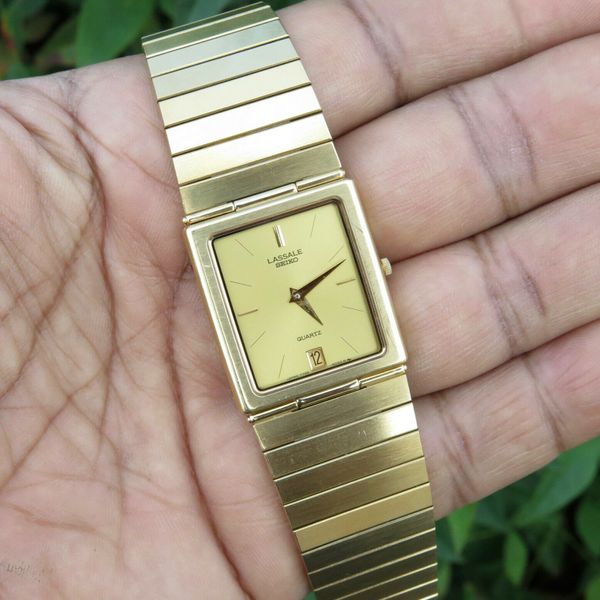 Ultra Thin Vintage SEIKO LASSALE 7759-5059 Quartz Watch Gold Toned | WatchCharts Marketplace