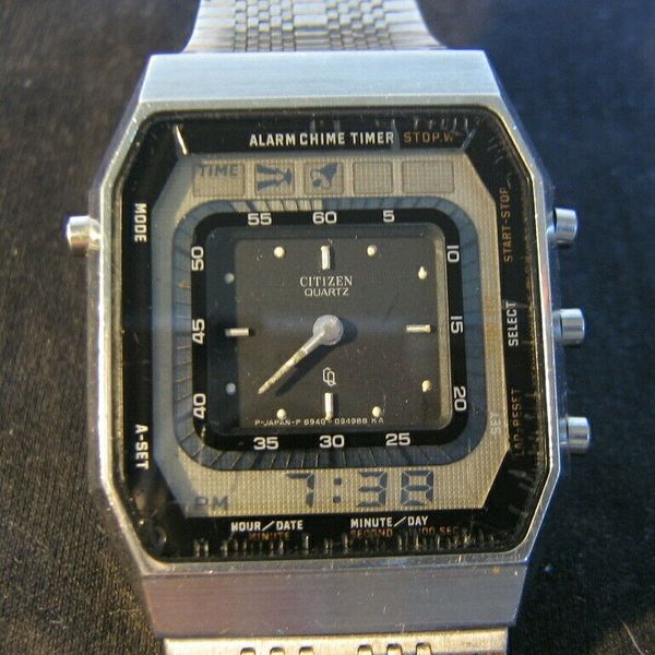 Vintage LCD HAU ** Citizen **, Alarm Chime Timer Chronograph, 80´er ...