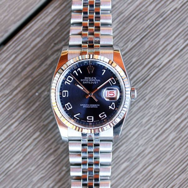 2012 Rolex DateJust ref. 116234 “Blue Concentric Arabic Dial ...