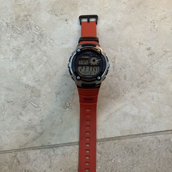 Casio Men's Illuminator Digital World Time LCD Backlight Black Resin ...