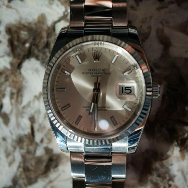 FS: MINT Rolex 115234 Oyster Perpetual Date Fluted Bezel Silver M ...