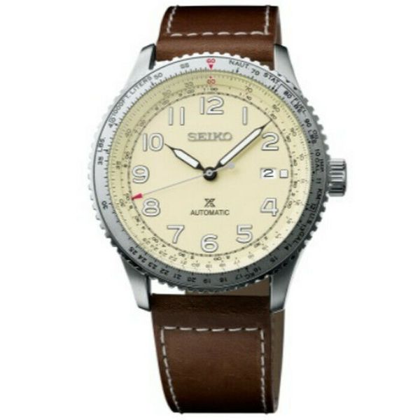 Seiko Prospex SRPB59 Beige Sky Dial NaviTimer Pilot Aviator Watch 4R35 ...