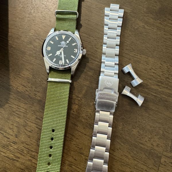 ADDIESDIVE 38mm Domed Crystal Explore Watch 100M Explorer homage ...