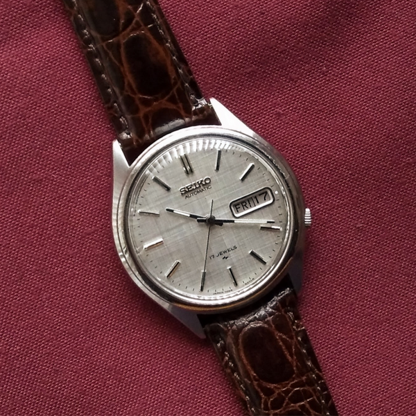 Vintage Seiko 7009-8599-P Mens Automatic Watch Linen Dial...Seiko ...