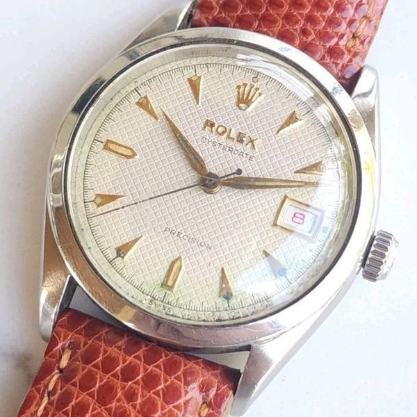 Vintage Rolex Oyster Date Precision Men's 34mm Stainless Watch Ref 6294 ...