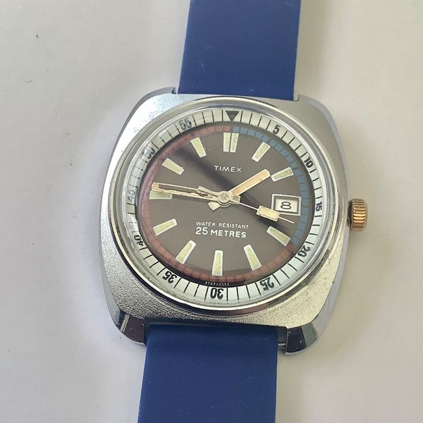 VINTAGE MECHANICAL TIMEX MARLIN DIVERS STYLE WATCH,SPARES OR REPAIR ...