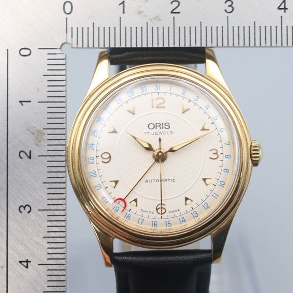 [NEAR MINT] ORIS Pointer Date 7403 Automatic Gold Mens Vintage Watch ...